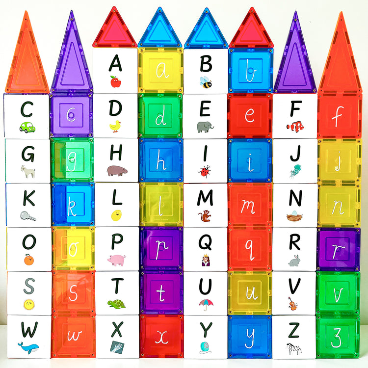 Learn and Grow Magnetic Tile Topper - Alphabet Upper Case Pack (40 Pie ...